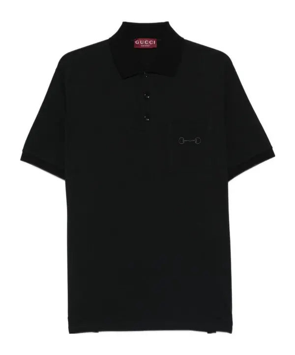Gucci Stretch Piqué Polo Shirt - Black