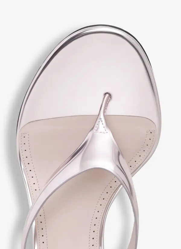 Alaïa Metallic Slingback Thong Sandals