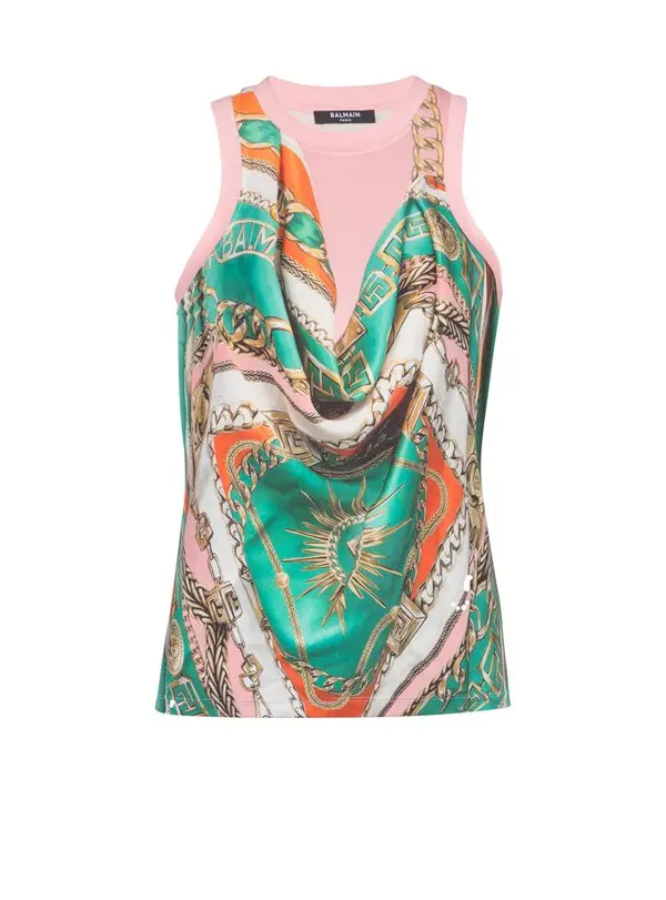 Balmain Foulard Print Vest Top