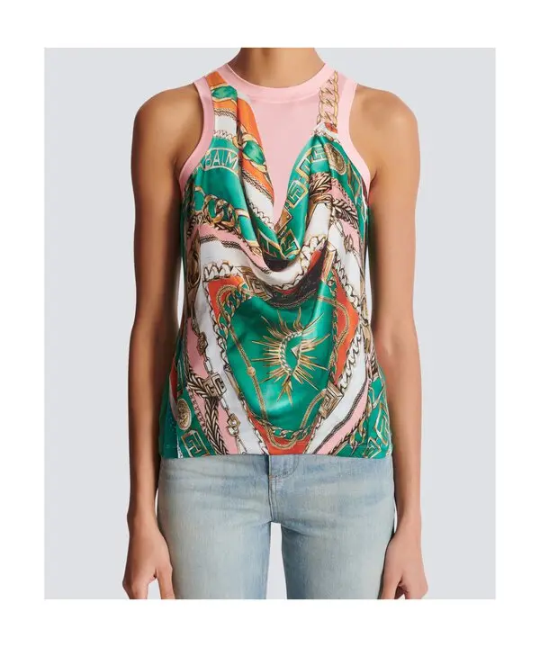 Balmain Foulard Print Vest Top