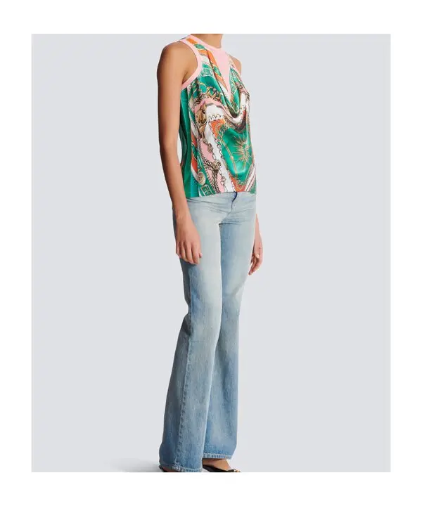 Balmain Foulard Print Vest Top