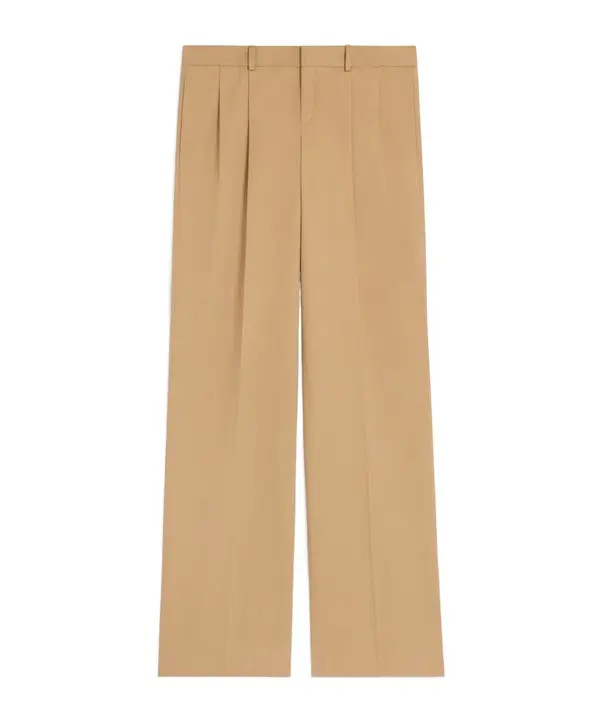 Celine Pleated Cotton Canvas Trousers - No