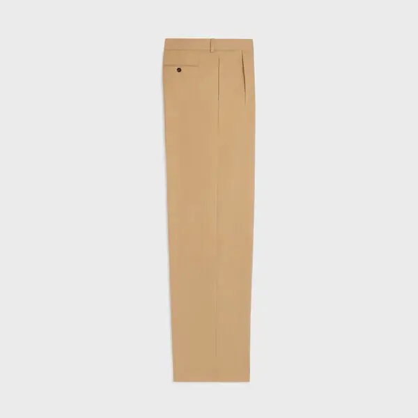Celine Pleated Cotton Canvas Trousers - No