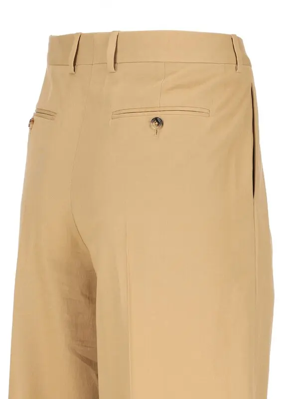 Celine Pleated Cotton Canvas Trousers - No