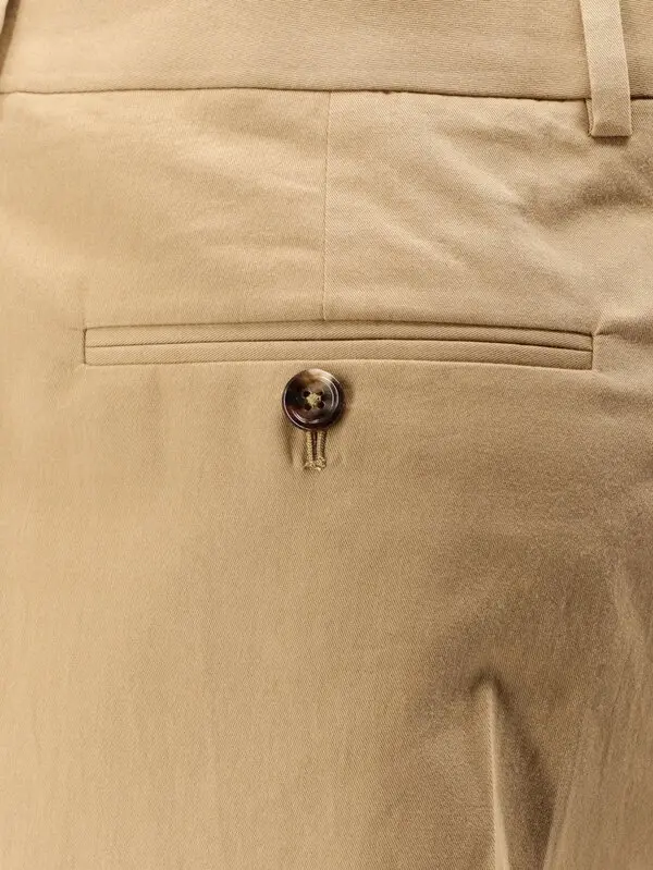 Celine Pleated Cotton Canvas Trousers - No