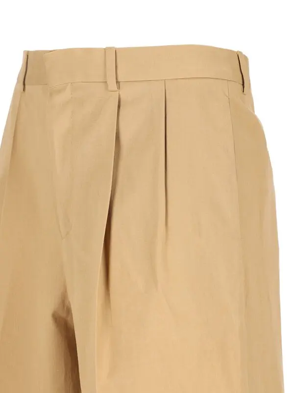 Celine Pleated Cotton Canvas Trousers - No