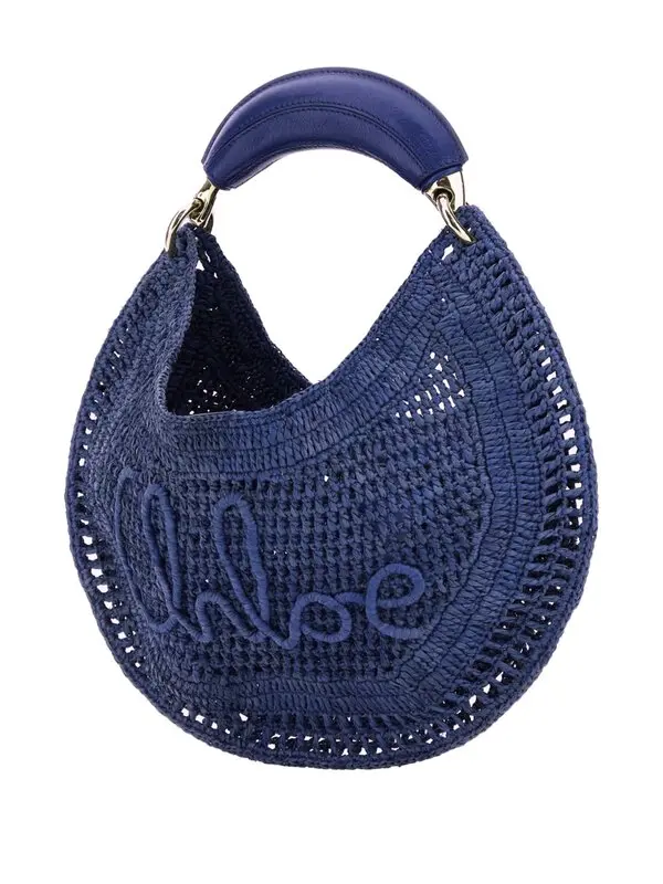 Chloé Summer Banana Woven Top Handle Bag - Blue