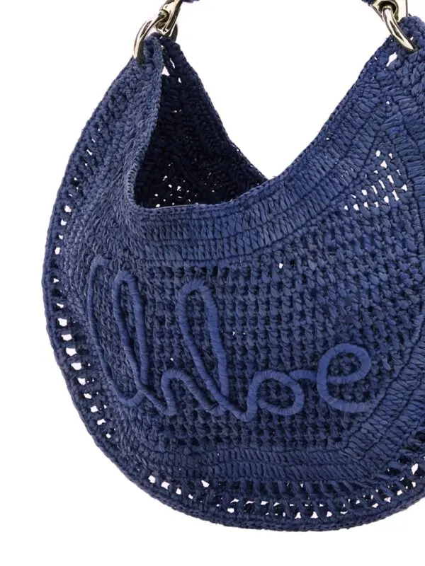 Chloé Summer Banana Woven Top Handle Bag - Blue