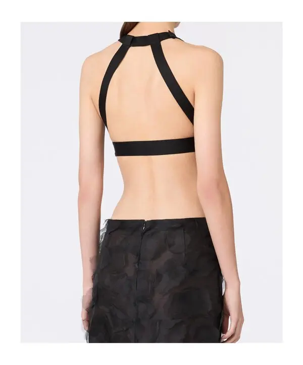 Max Mara Mxsfumetto Cut-out Crop Top - Black