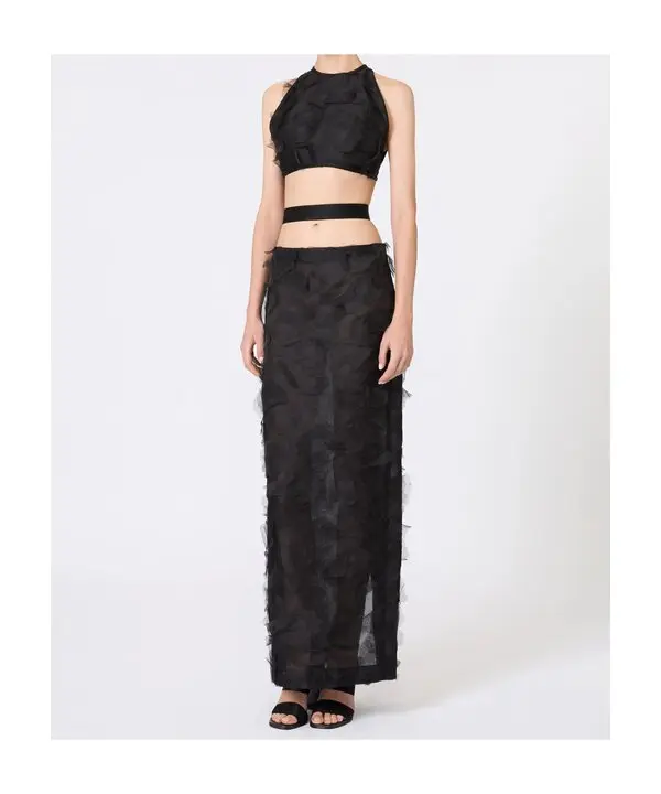 Max Mara Mxsfumetto Cut-out Crop Top - Black