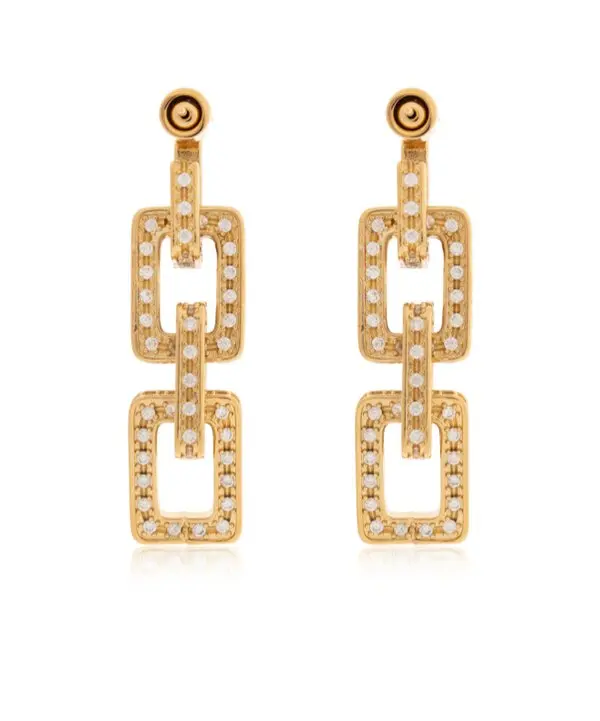 Marni Crystal Embellished Link Drop Earrings
