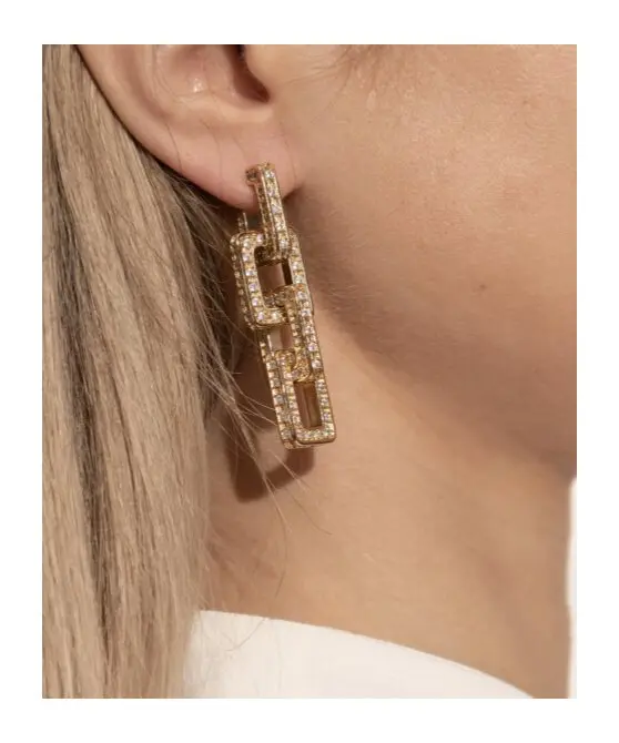 Marni Crystal Embellished Link Drop Earrings