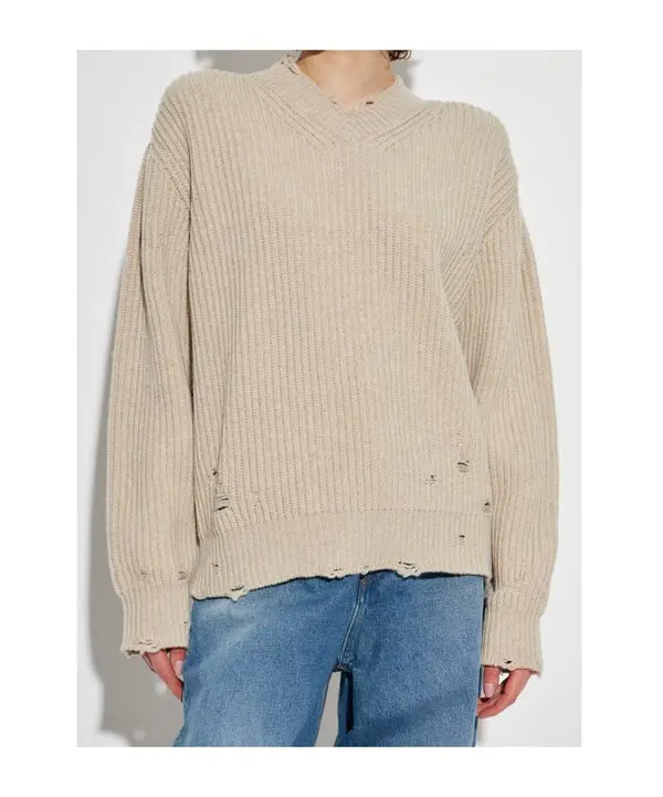 MAISON MARGIELA Distressed V-neck Jumper
