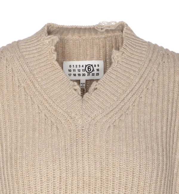 MAISON MARGIELA Distressed V-neck Jumper
