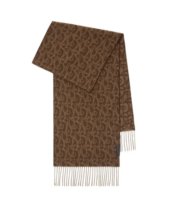 Burberry B Charm Fringed-edge Scarf