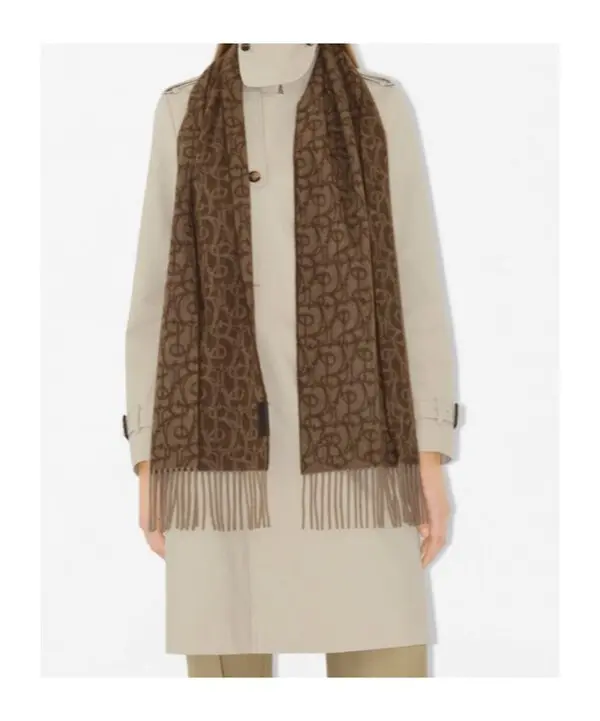 Burberry B Charm Fringed-edge Scarf