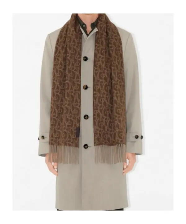Burberry B Charm Fringed-edge Scarf