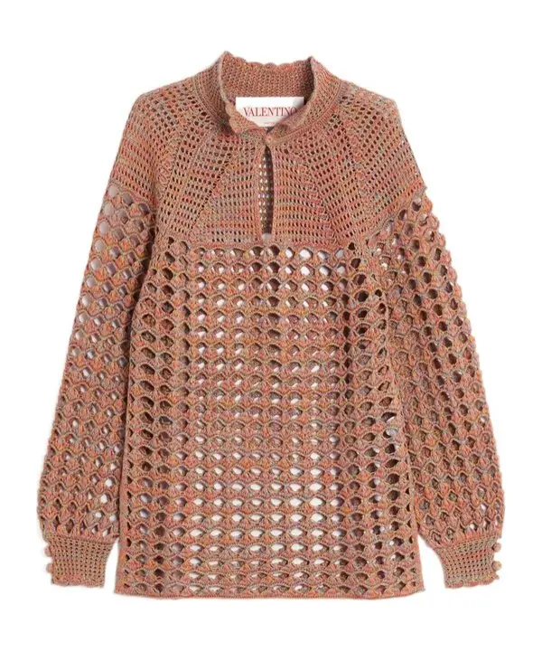 Valentino Garavani Crochet High Neck Jumper
