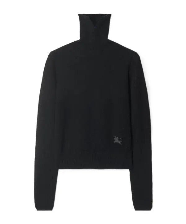 Burberry Embroidered Turtleneck Jumper - Black