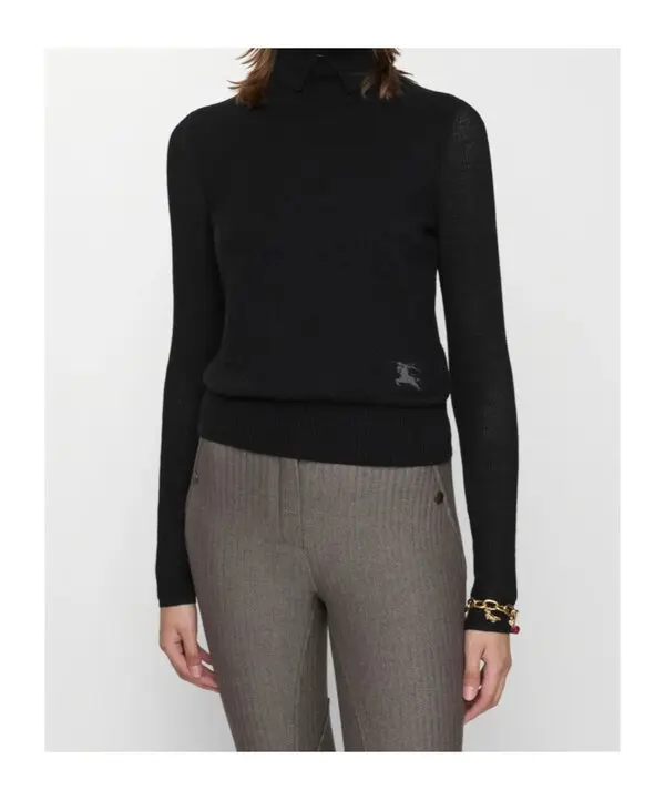 Burberry Embroidered Turtleneck Jumper - Black