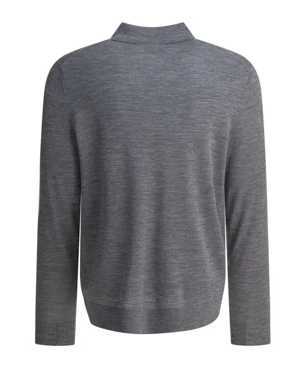 Vince Merino Wool Polo Shirt - Heather Gray