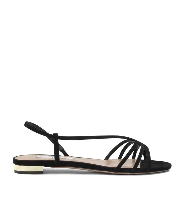 AQUAZZURA Low Heeled Sandals - Black