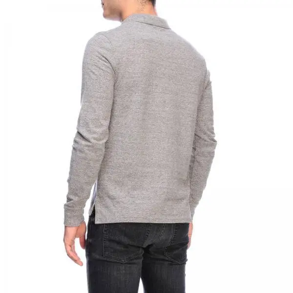 Polo Ralph Lauren Logo Embroidered Long-sleeve Polo Shirt - Gray