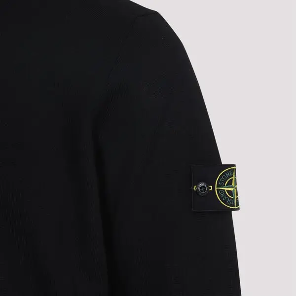 Stone Island Logo Patch Crewneck Sweater - Black