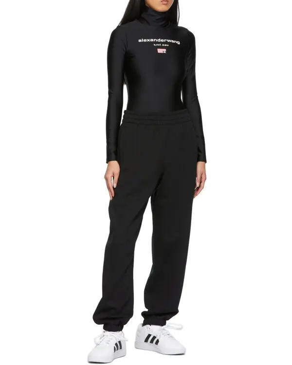 Alexander Wang Long Sleeve Turtleneck Bodysuit With Logo Detail