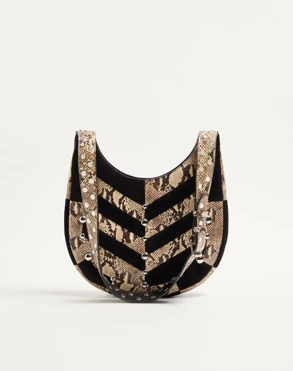 Valentino Garavani Vlogo Signature Chevron Shoulder Bag - Black