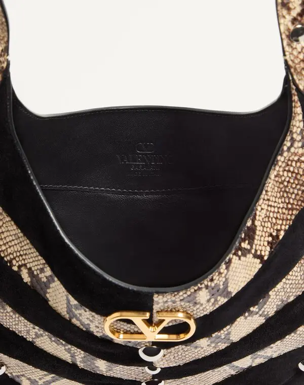 Valentino Garavani Vlogo Signature Chevron Shoulder Bag - Black