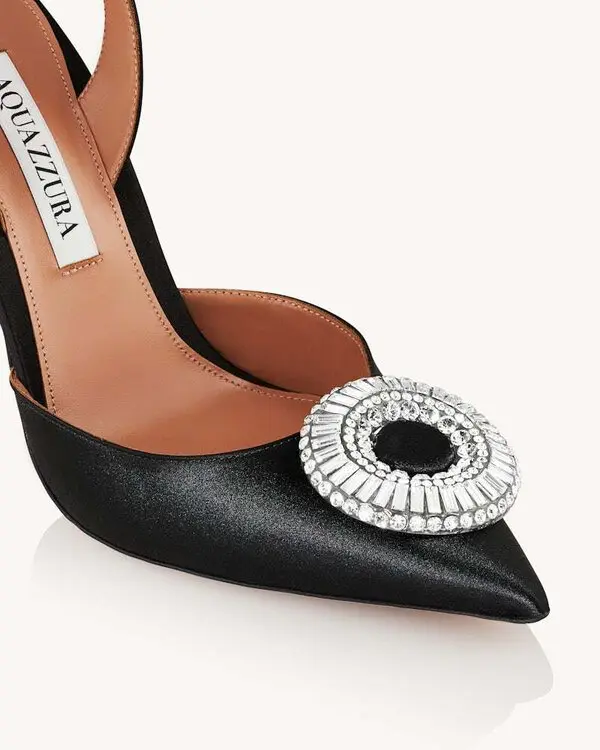 AQUAZZURA Crystal Embellished Slingback Stilettos