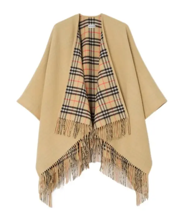 Burberry Check Fringe Cape