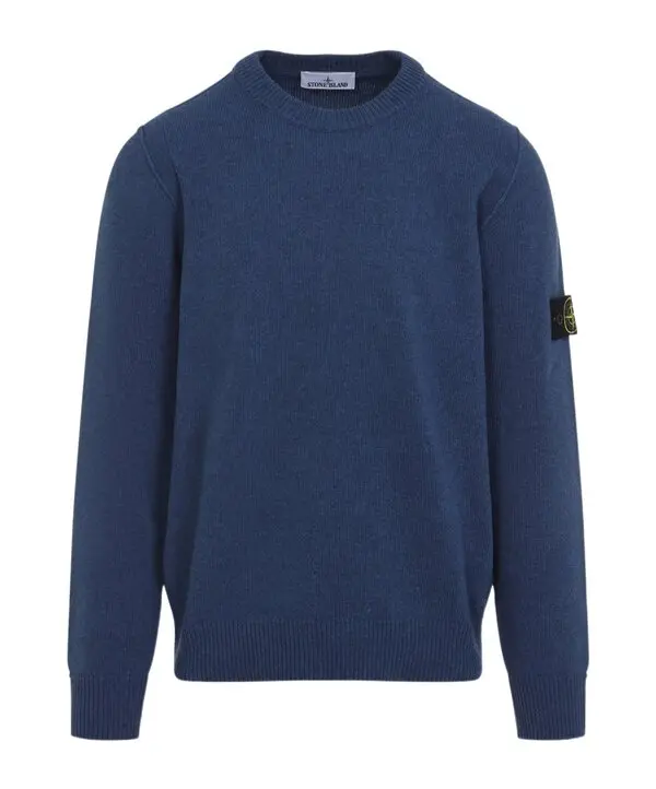 Stone Island Logo Patch Crewneck Sweater - Blue