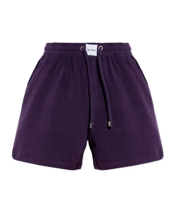 Attico Logo Patch Drawstring Shorts - Purple