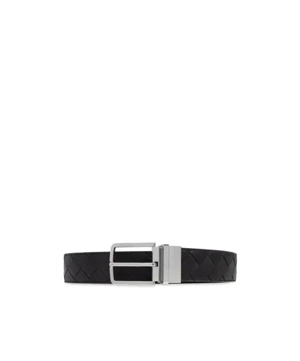 Bottega Veneta Double-sided Woven Leather Belt - Black