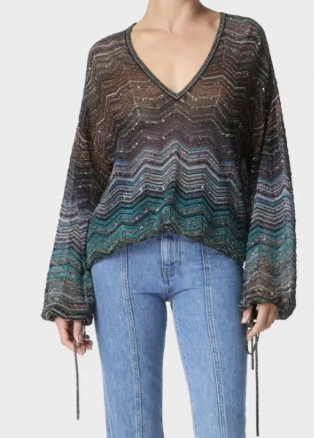Missoni Chevron V-neck Top
