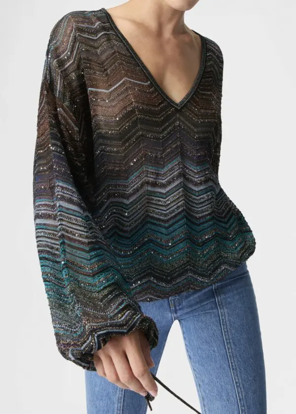 Missoni Chevron V-neck Top