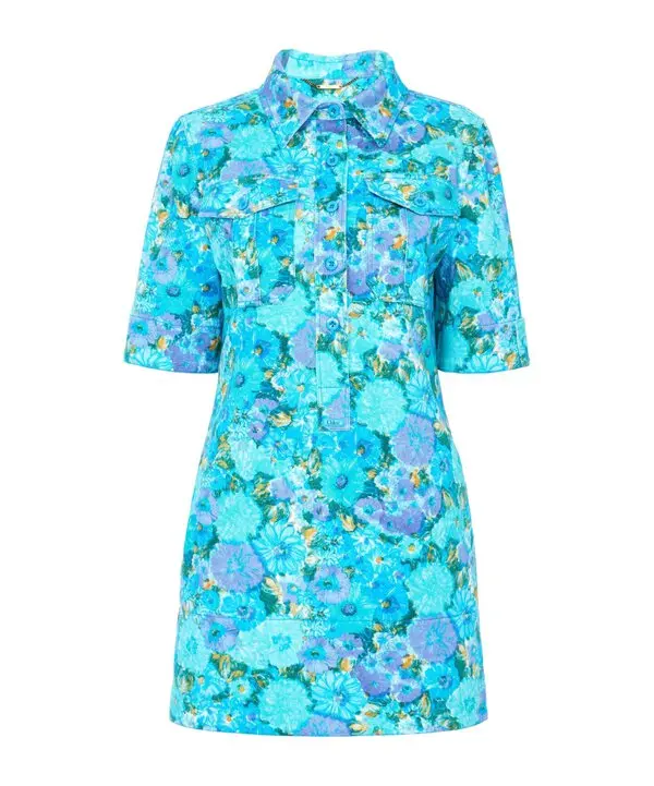 Chloé Floral Print Mini Polo Dress