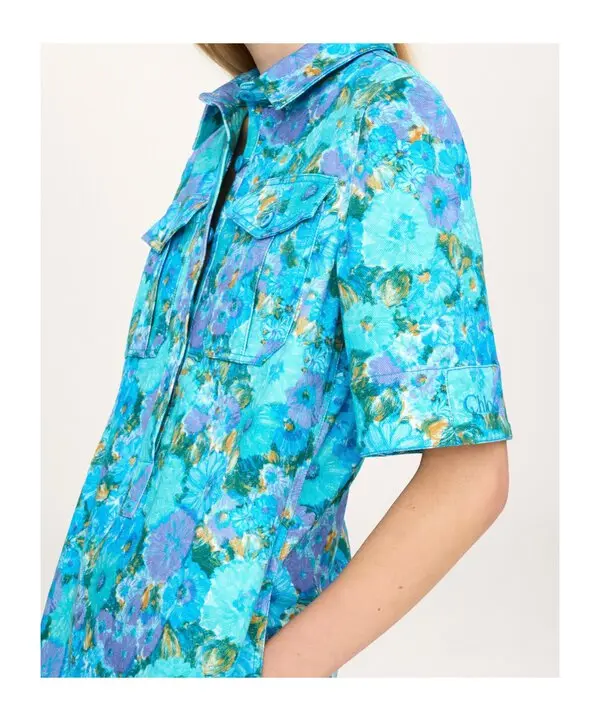 Chloé Floral Print Mini Polo Dress