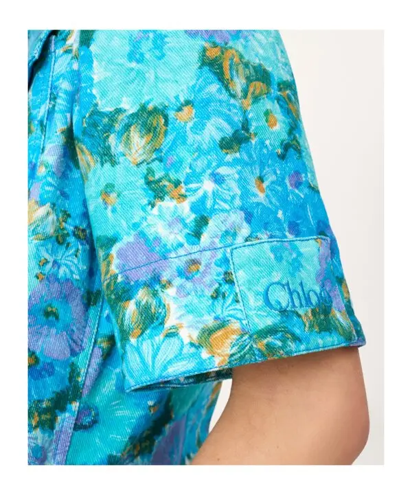 Chloé Floral Print Mini Polo Dress
