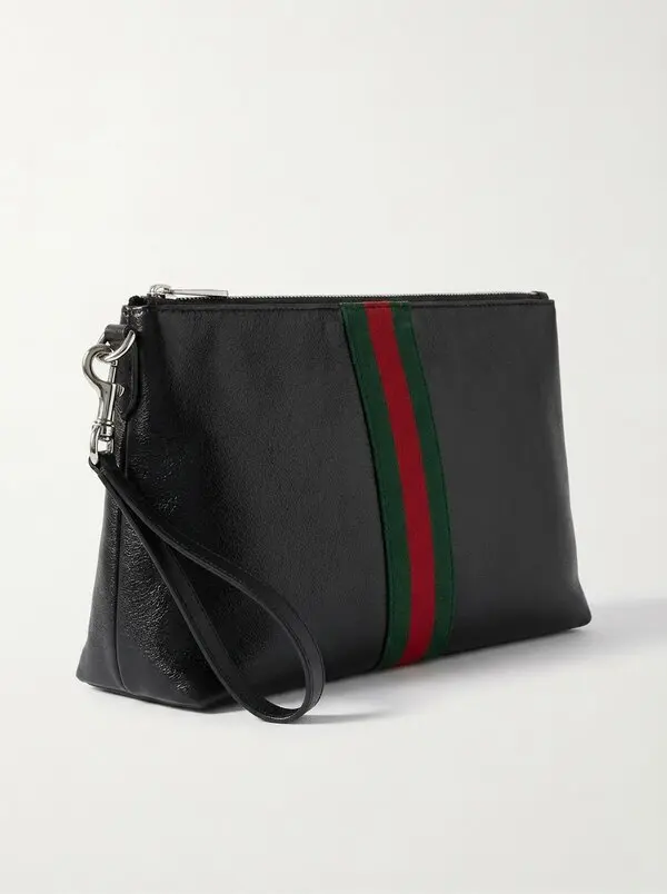 Gucci Web Trademark Medium Pouch - Black