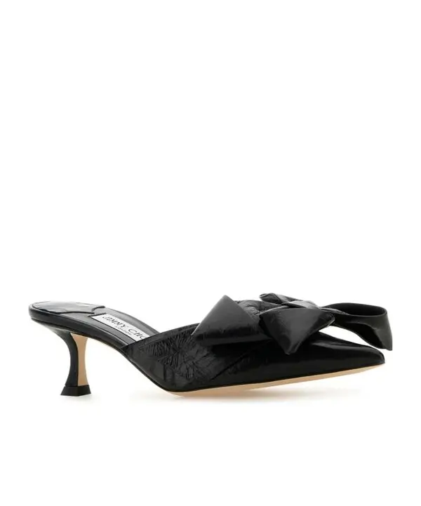 JIMMY CHOO Staz 50 Mules With Bow Detailing