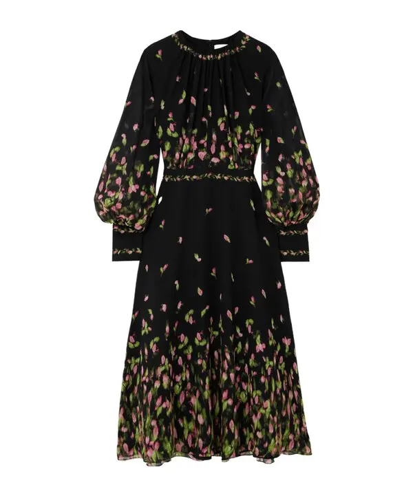 Erdem Pleated Print Dress