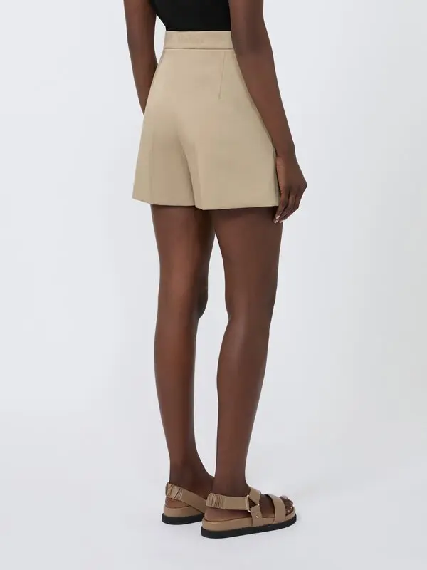 Max Mara Pleated High-waist Tailored Shorts - Khaki