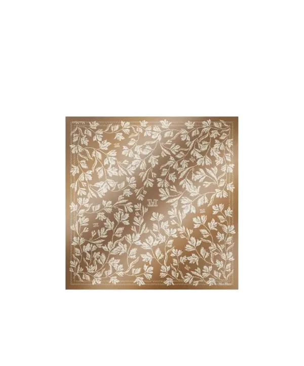 Max Mara Floral-print Scarf - Bronze
