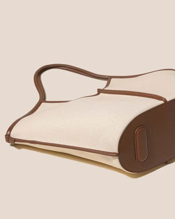 Hereu Calella Open Top Tote Bag - Beige/chestnut