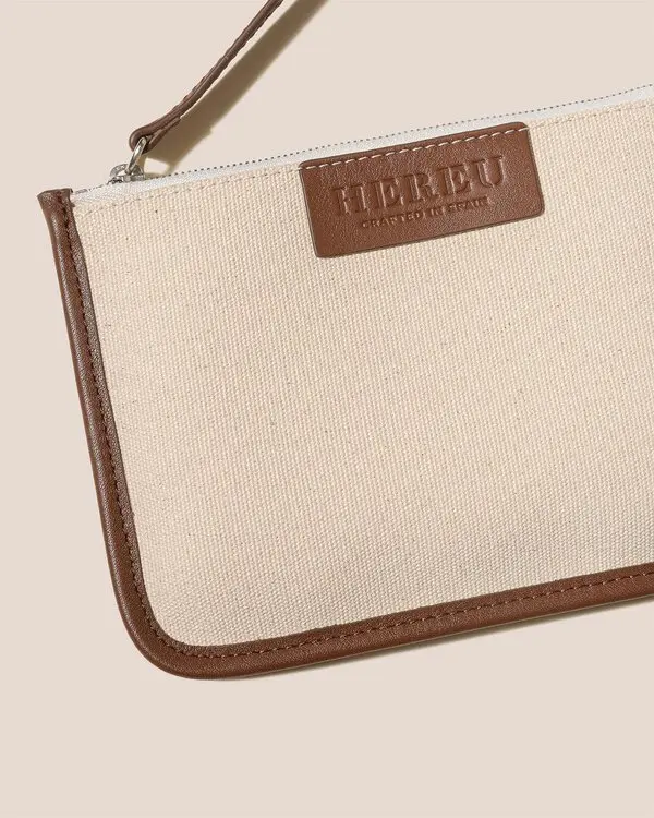 Hereu Calella Open Top Tote Bag - Beige/chestnut