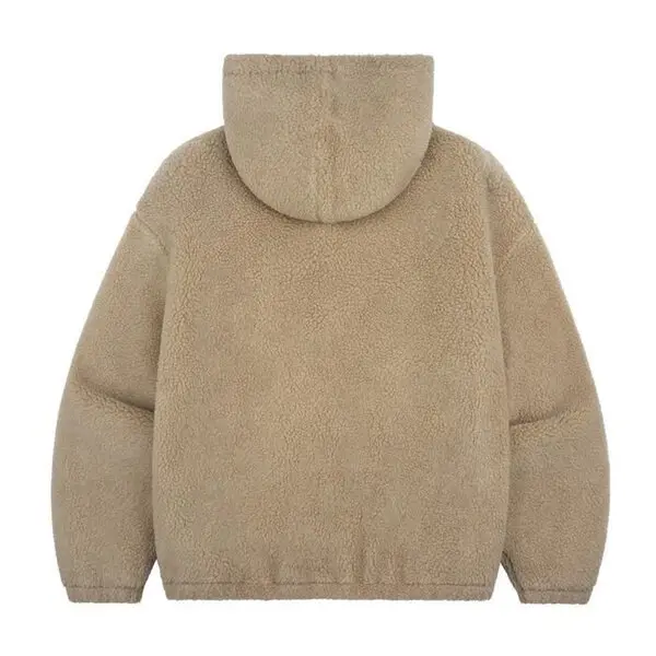 Celine Hooded Fleece Jacket With Triomphe Tassel - Beige/black
