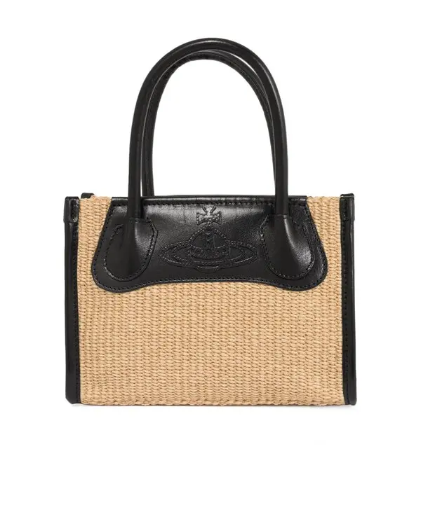 VIVIENNE WESTWOOD Small Woven Tote Bag - Natural Color